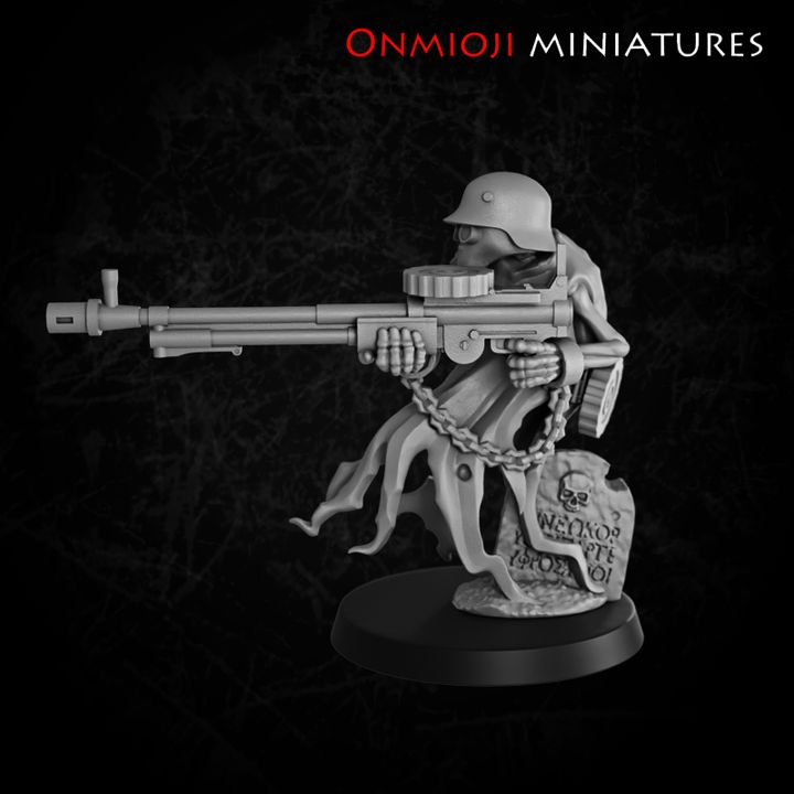 3D Printable Undead soldier with machine gun by Stanislav Kuznetsov