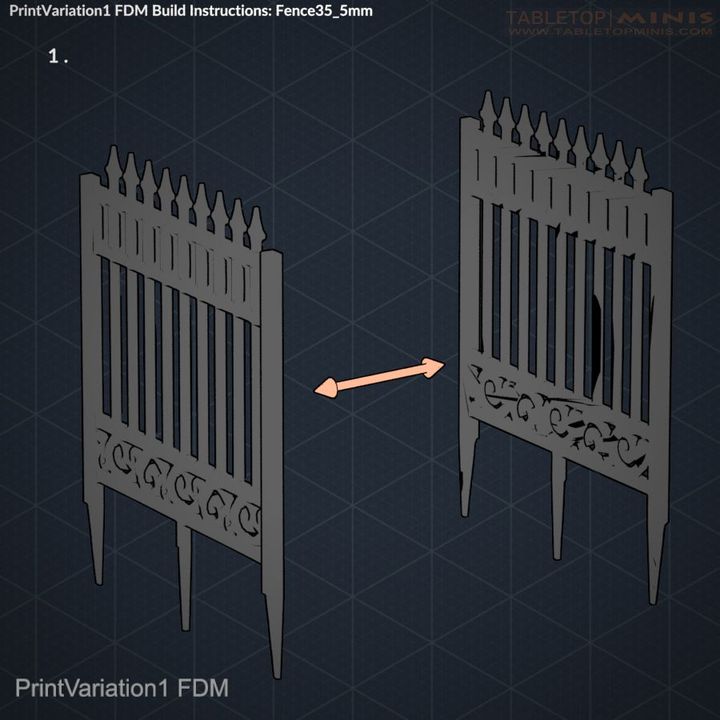 3D Printable Wrought Iron Fences by TableTopMinis