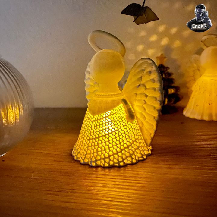3D Printable Angel Tea Light 2 - Christmas by EndK7