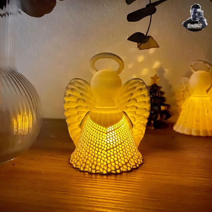 3D Printable Angel Tea Light 2 - Christmas by EndK7