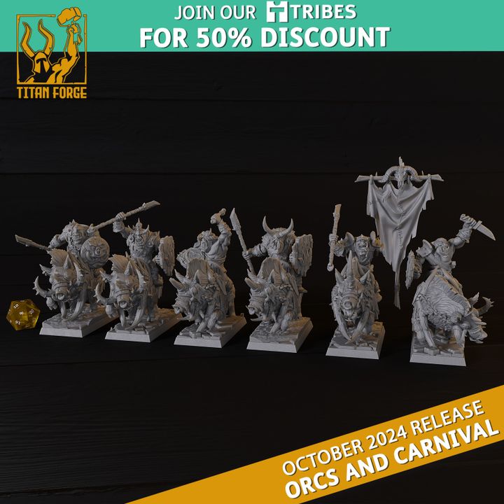3D Printable Boar Riders - Orcs and Carnival vol.2 - Titan Forge ...