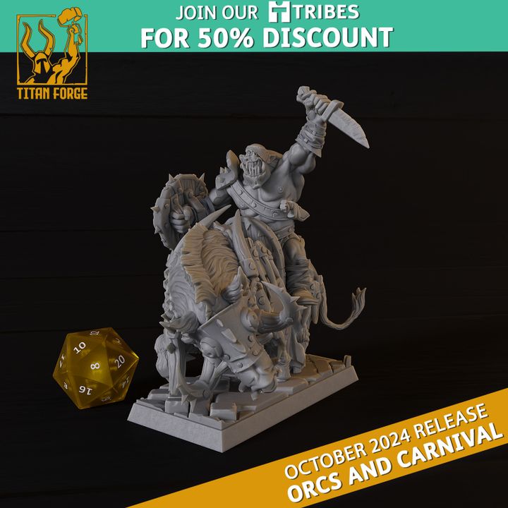 3D Printable Boar Riders - Orcs and Carnival vol.2 - Titan Forge ...