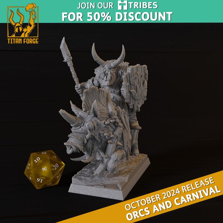 3D Printable Boar Riders - Orcs and Carnival vol.2 - Titan Forge ...