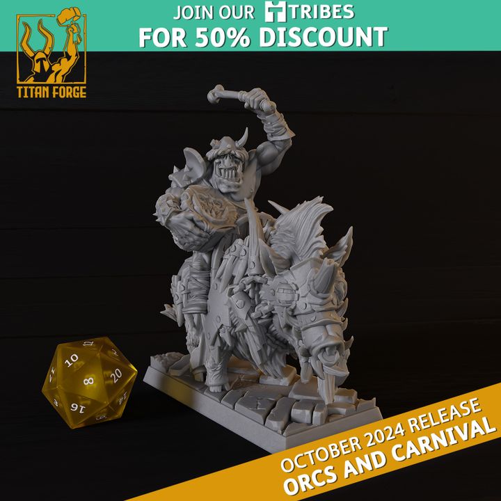 3D Printable Boar Riders - Orcs and Carnival vol.2 - Titan Forge ...