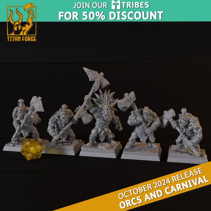 3D Printable Wild Orcs Two Handed - Orcs and Carnival vol.2 - Titan ...