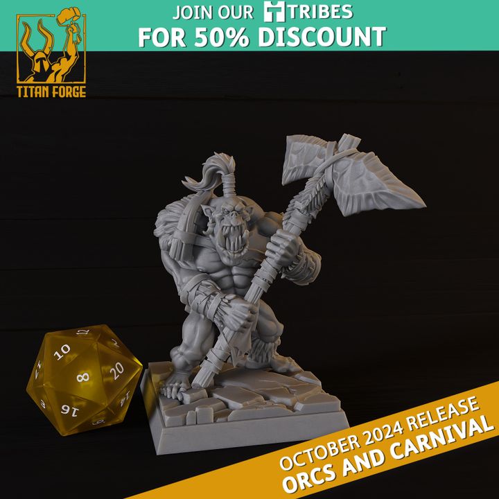 3D Printable Wild Orcs Two Handed - Orcs and Carnival vol.2 - Titan ...