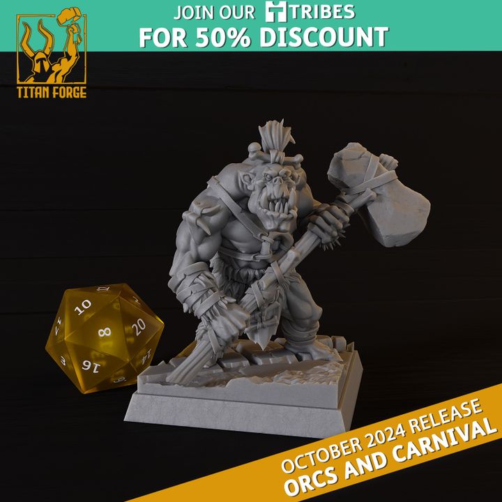 3D Printable Wild Orcs Two Handed - Orcs and Carnival vol.2 - Titan ...