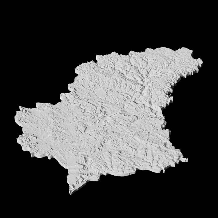 3D Printable Luxembourg Country Topographic Map - 3D Terrain Elevation ...