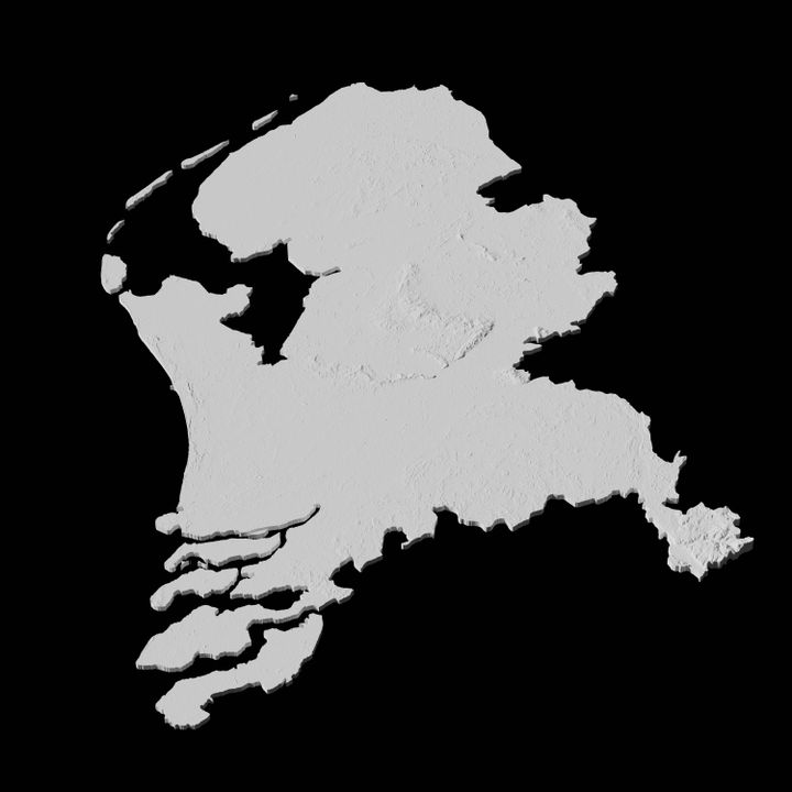 3D Printable Netherlands Country Topographic Map - 3D Terrain Elevation ...