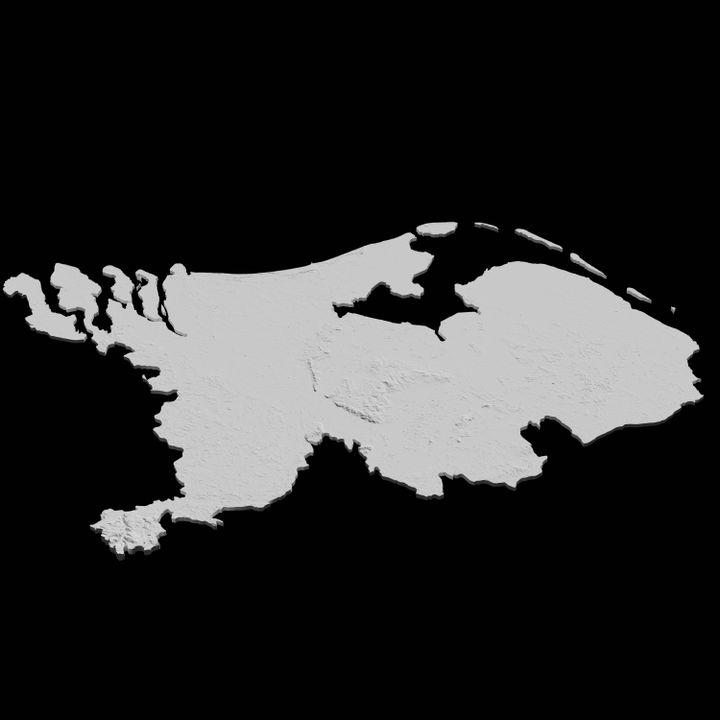3D Printable Netherlands Country Topographic Map - 3D Terrain Elevation ...