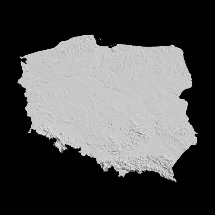 3D Printable Poland Country Topographic Map - 3D Terrain Elevation ...