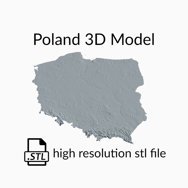 3D Printable Poland Country Topographic Map - 3D Terrain Elevation - Relief Map - Topography of ...