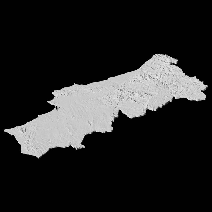 3D Printable Portugal Country Topographic Map - 3D Terrain Elevation ...