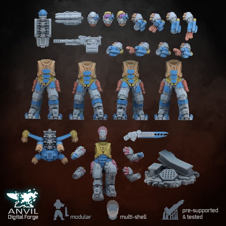 3D Printable Republic Pulse Mech Booster Pack (Afterlife PCR) - Modular ...