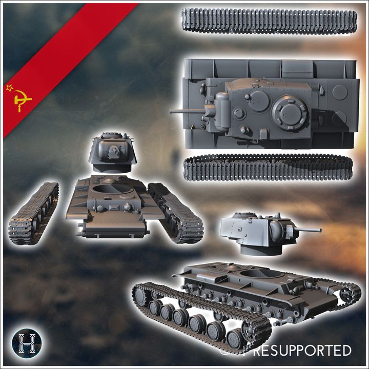 3D Printable KV-1 M1940 - Soviet army WW2 Second World East front ...