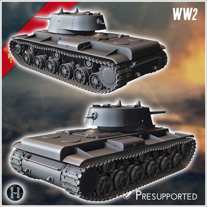 3D Printable KV-1 M1941 - Soviet army WW2 Second World East front ...