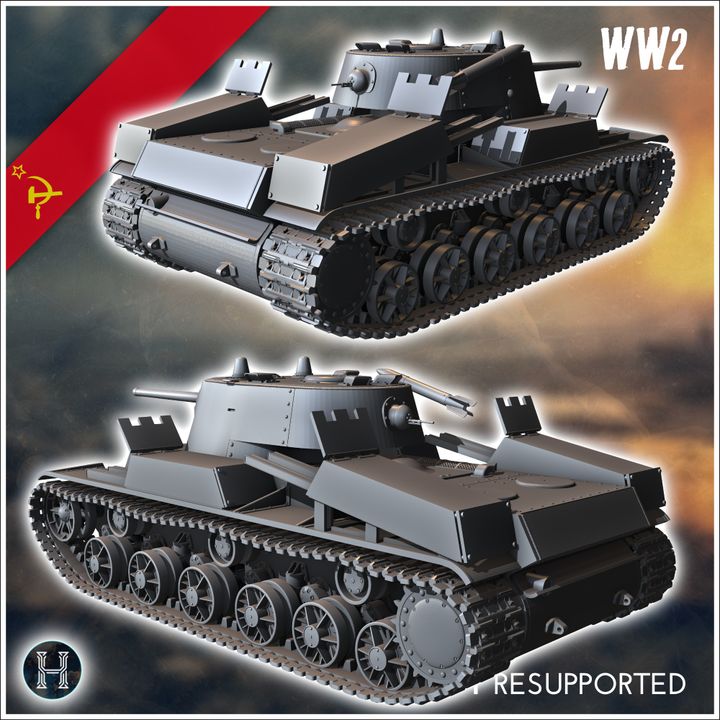 3D Printable KV-10 (Object 230) KV-1K - Soviet army WW2 Second World ...