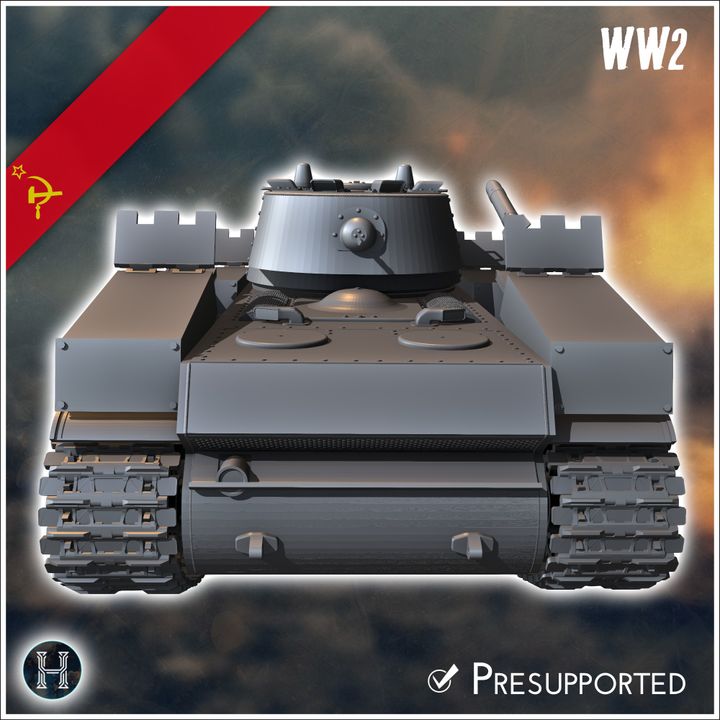 3D Printable KV-10 (Object 230) KV-1K - Soviet army WW2 Second World ...