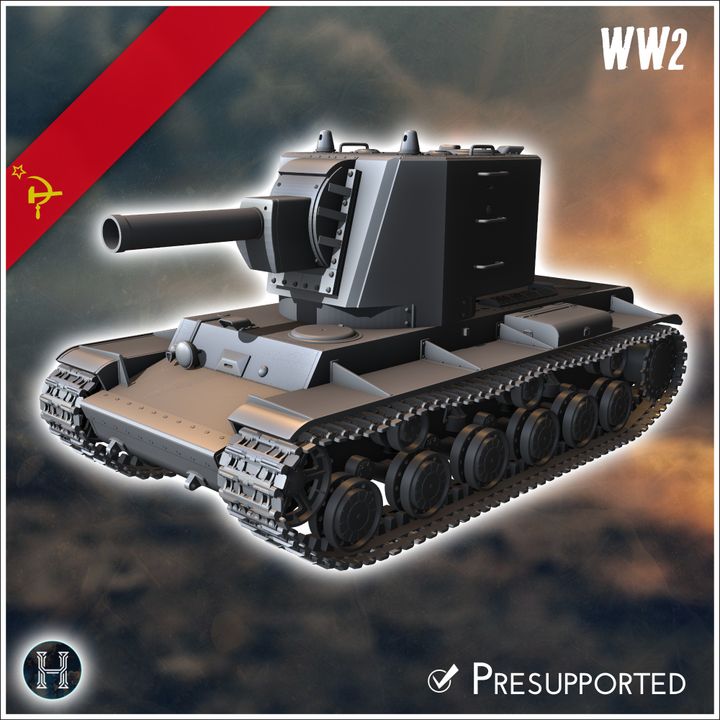 3D Printable KV-2 M1939 - Soviet army WW2 Second World East front ...