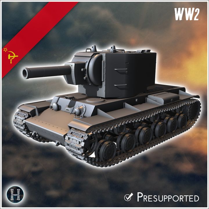3D Printable KV-2 M1940 - Soviet army WW2 Second World East front ...