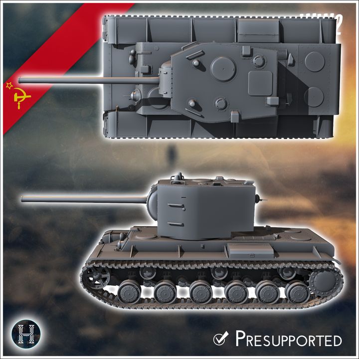 3D Printable KV-2 (ZiS-6) - Soviet army WW2 Second World East front ...