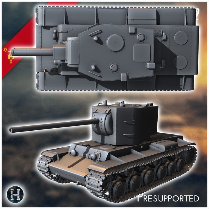 3D Printable KV-2 (ZiS-6) - Soviet army WW2 Second World East front ...