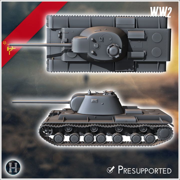 3D Printable KV-3 (Object 223) - Soviet army WW2 Second World East ...