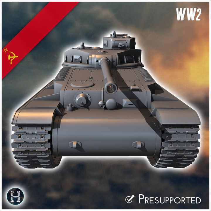 3D Printable KV-4 (Object 224) Buganov - Soviet army WW2 Second World ...