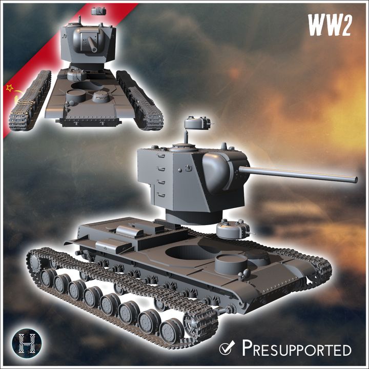 3D Printable KV-5 (Object 225) M1941 - Soviet army WW2 Second World ...