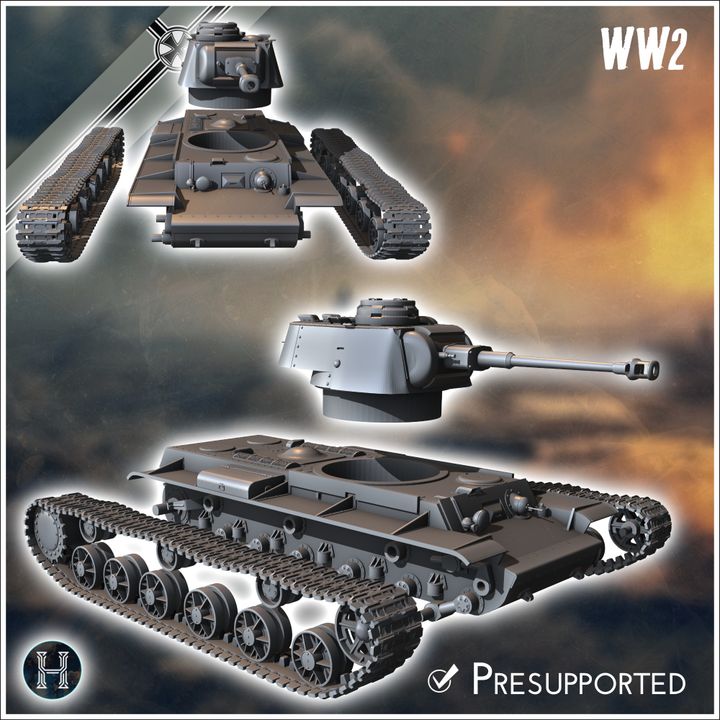3D Printable KV-IB 755(r) 1942 7.5cm Kwk 40L-43 Panzerkampfwagen ...
