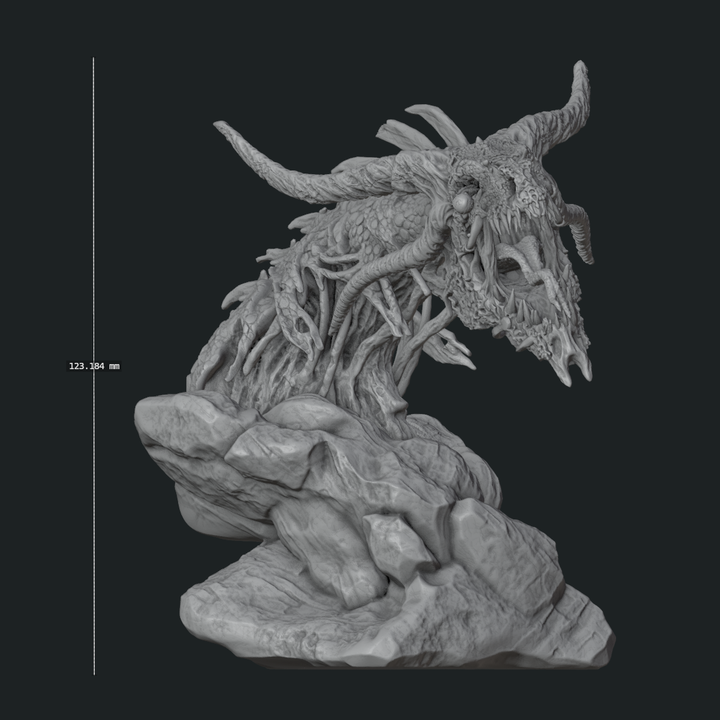 3D Printable Bust Dragon The Rotten Shadow by SolGood Creations