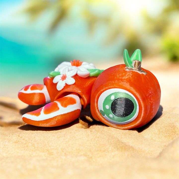 3D Printable Orange Blossom Turtle by Rebel Alicorn Designs