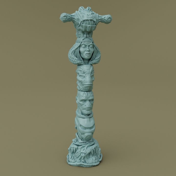 3D Printable Tiny TotemStackers --Alien Stack by HTS Productions