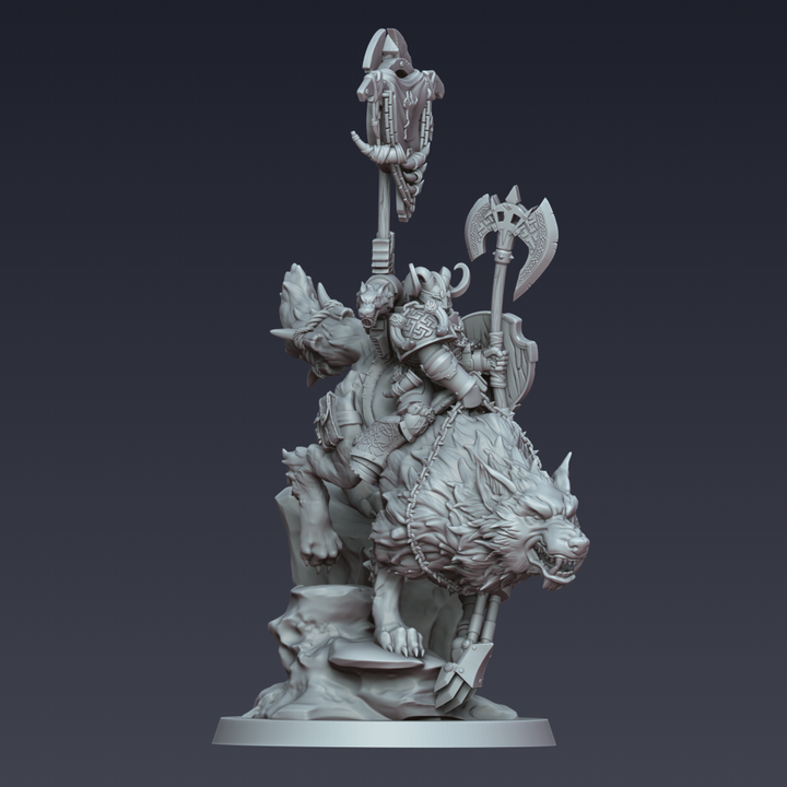 3D Printable Jarl on Stormwolf by Cyberbrush