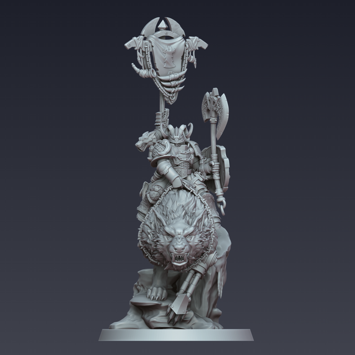 3D Printable Jarl on Stormwolf by Cyberbrush