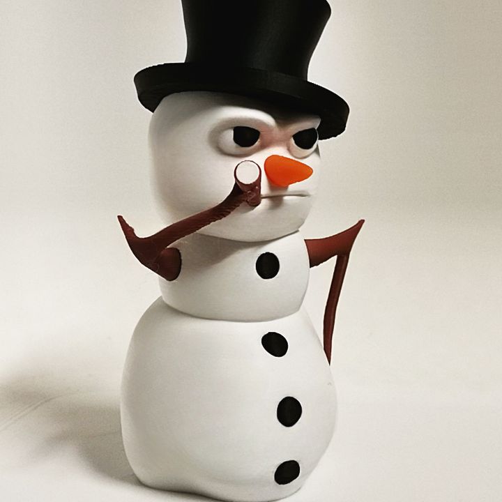 3D Printable Grumpy snowman by BT3D&DeusCat