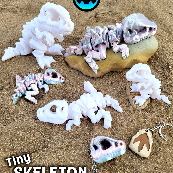 3D Printable Tiny Skeleton T-Rex by Cinderwing3D