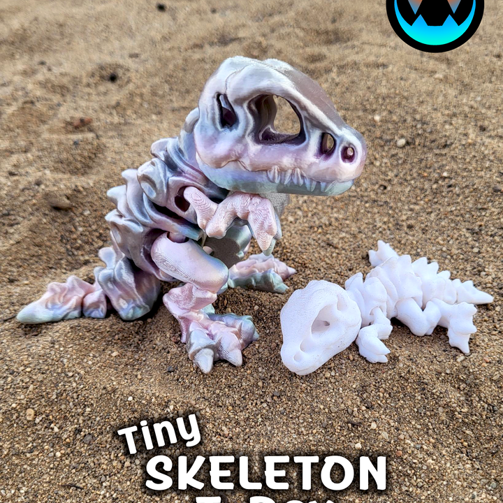 3D Printable Tiny Skeleton T-Rex by Cinderwing3D