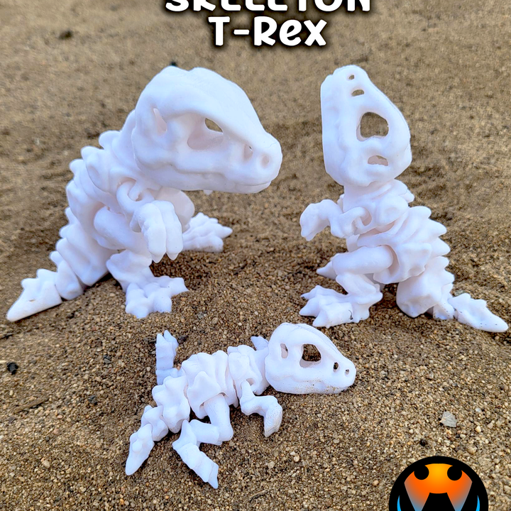 3D Printable Tiny Skeleton T-Rex by Cinderwing3D