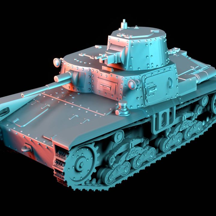3D Printable M11/39 Italian Medium Tank - 1:56 scale by Culverin Models