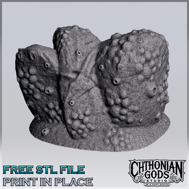 3D Printable Freebie Rock Infected by ChthonianGodsStudio