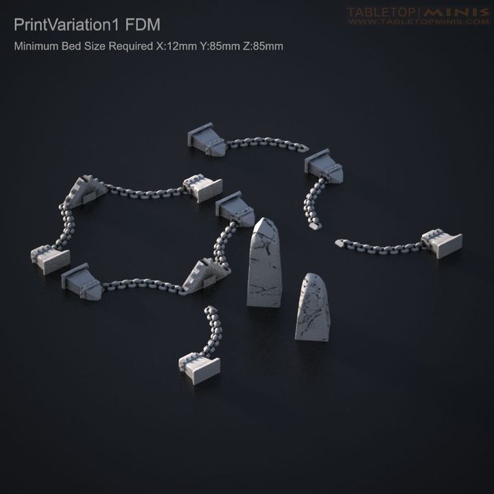 3D Printable Chained Crystal by TableTopMinis