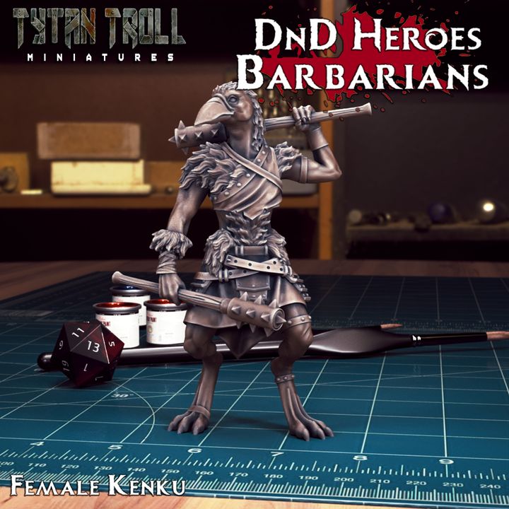 3D Printable DnD Heroes - Barbarians - Kenku [Pre-Supported] by ...