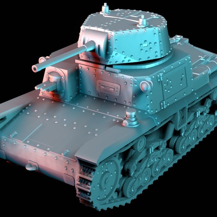 3D Printable M13/40 Italian Medium Tank - 1:56 scale by Culverin Models