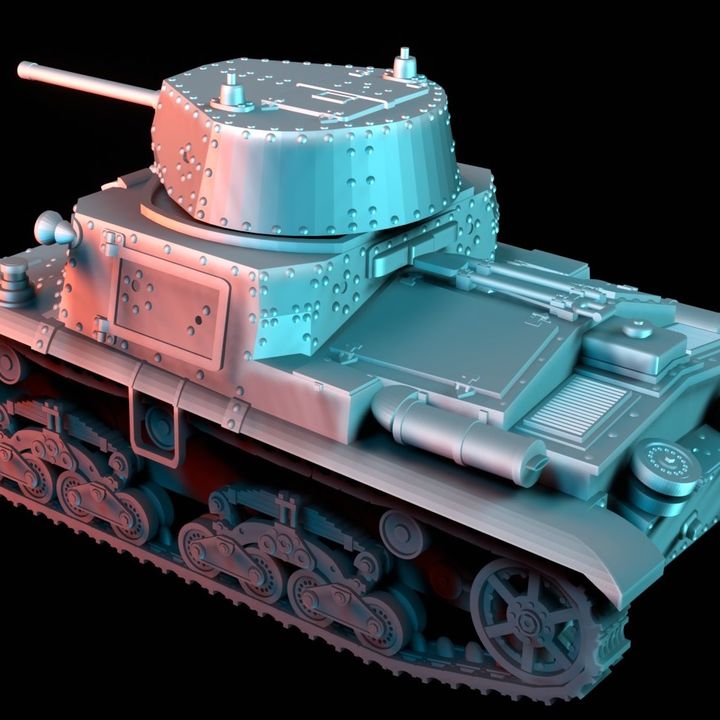 3D Printable M13/40 Italian Medium Tank - 1:56 scale by Culverin Models