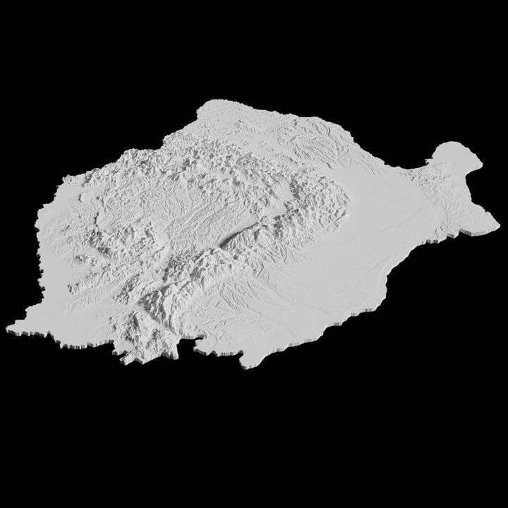 3D Printable Romania Country Topographic Map - 3D Terrain Elevation ...