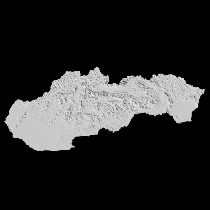 3D Printable Slovakia Country Topographic Map - 3D Terrain Elevation ...