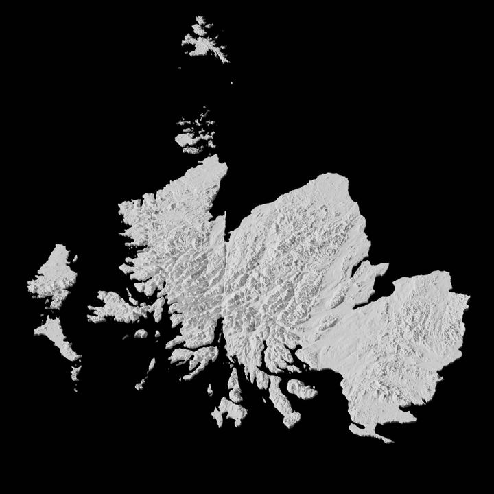 3D Printable Scotland Country Topographic Map - 3D Terrain Elevation ...