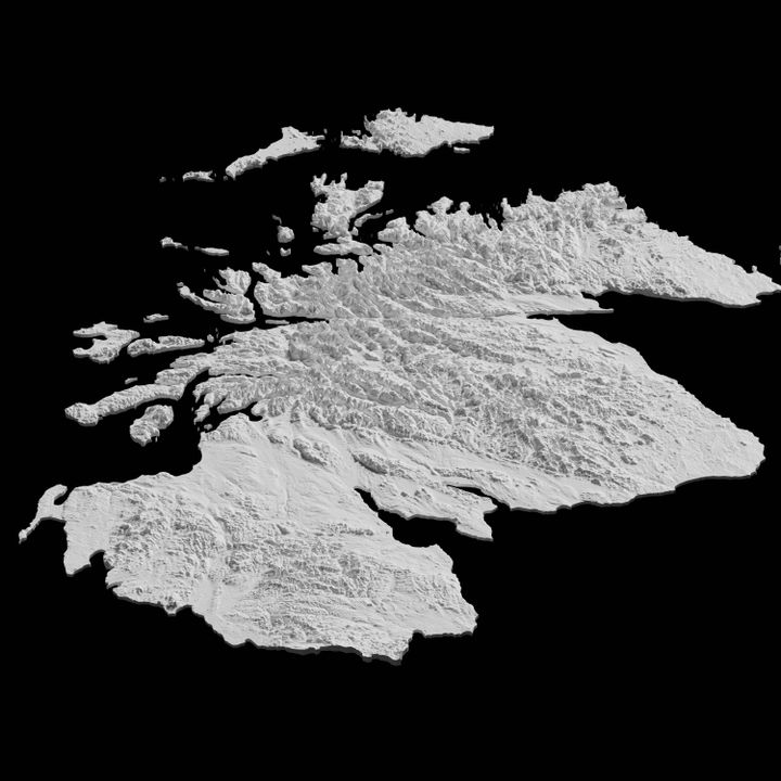 3D Printable Scotland Country Topographic Map - 3D Terrain Elevation ...