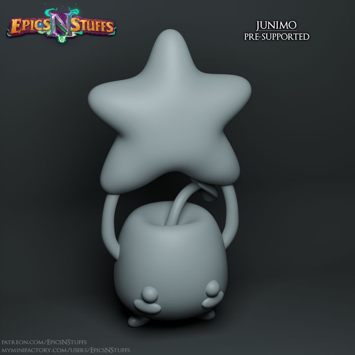3D Printable Junimo with a Star Miniature, Pre-Supported by Epics N Stuffs